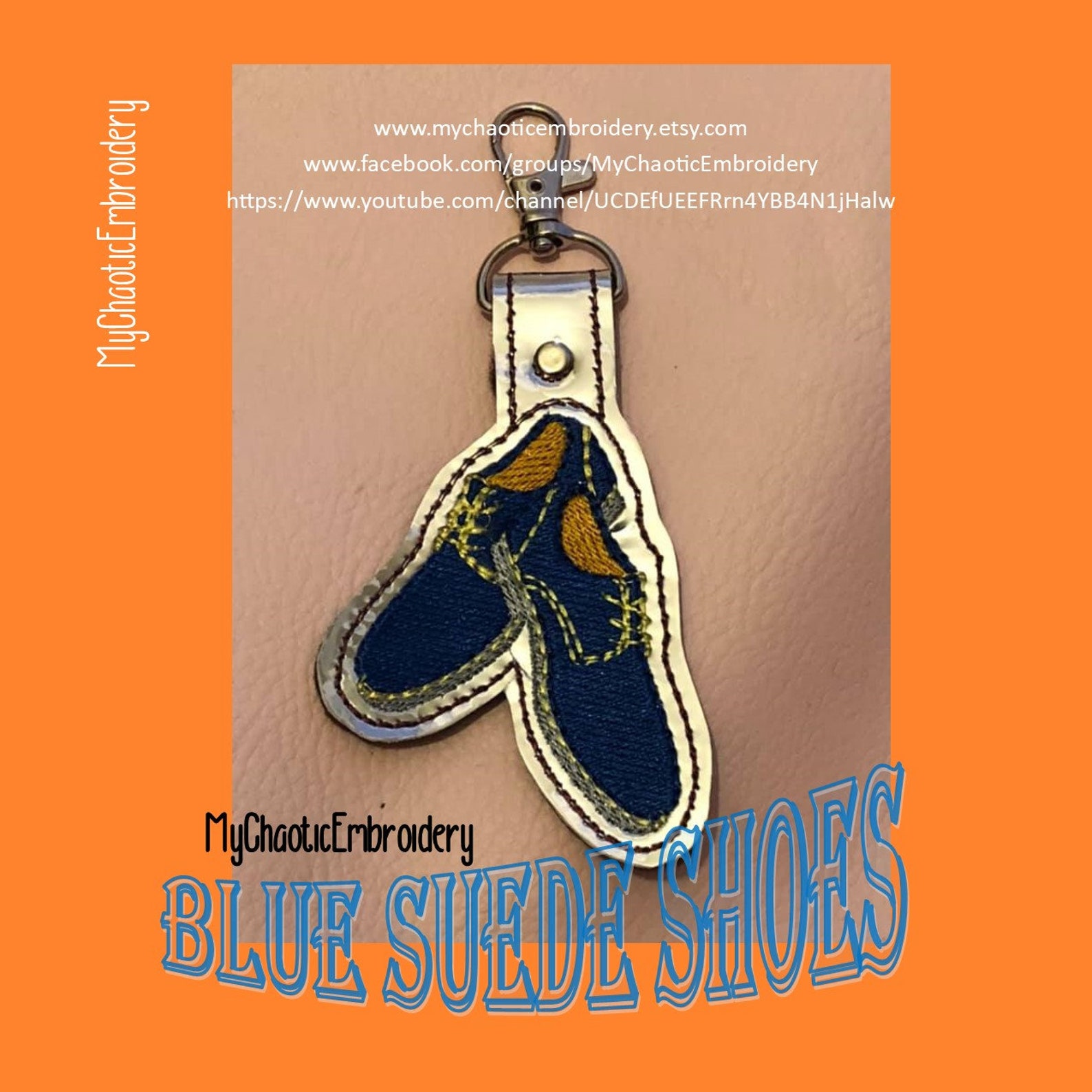 Blue Dance Shoes Suede 4x4 Snap Tab Key Fob Ring Designs Digital File ...