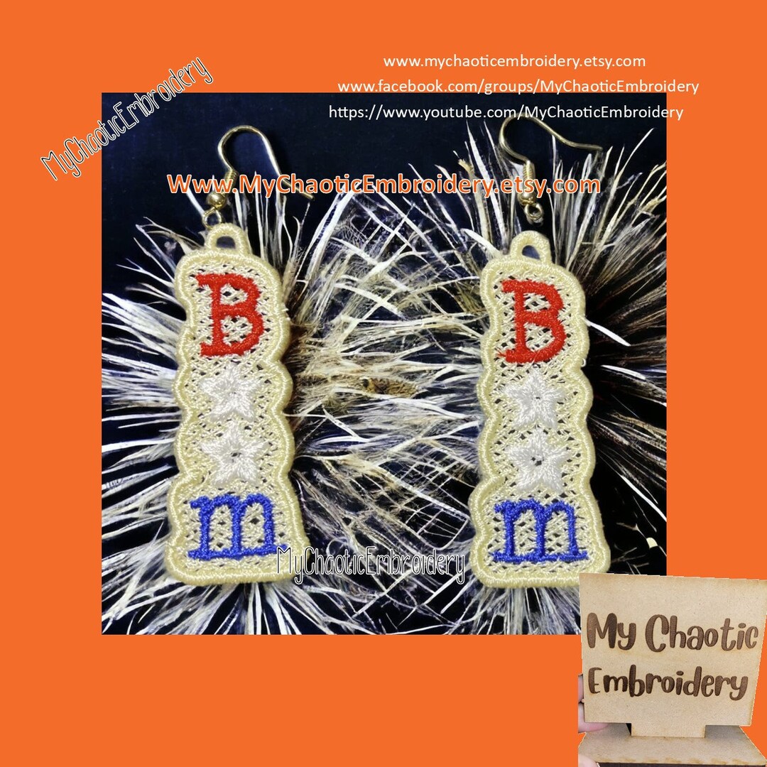 4x4 FSL Free Standing Lace Boom With Stars Earrings and Pendant Pattern ...