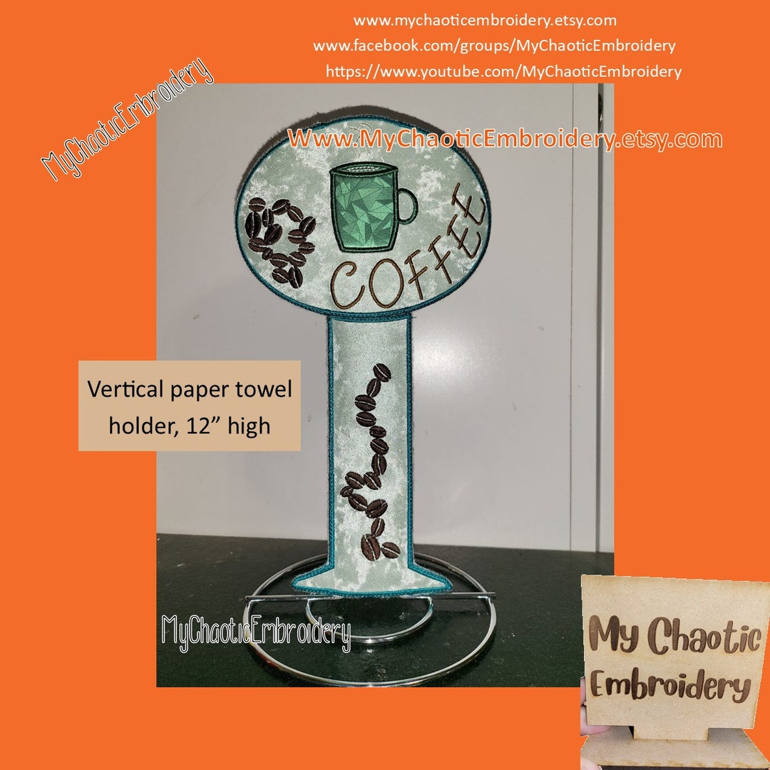 5x7 Kitchen Paper Towel Holder Cover Coffee Sign Stackable 2 Hoopings ...