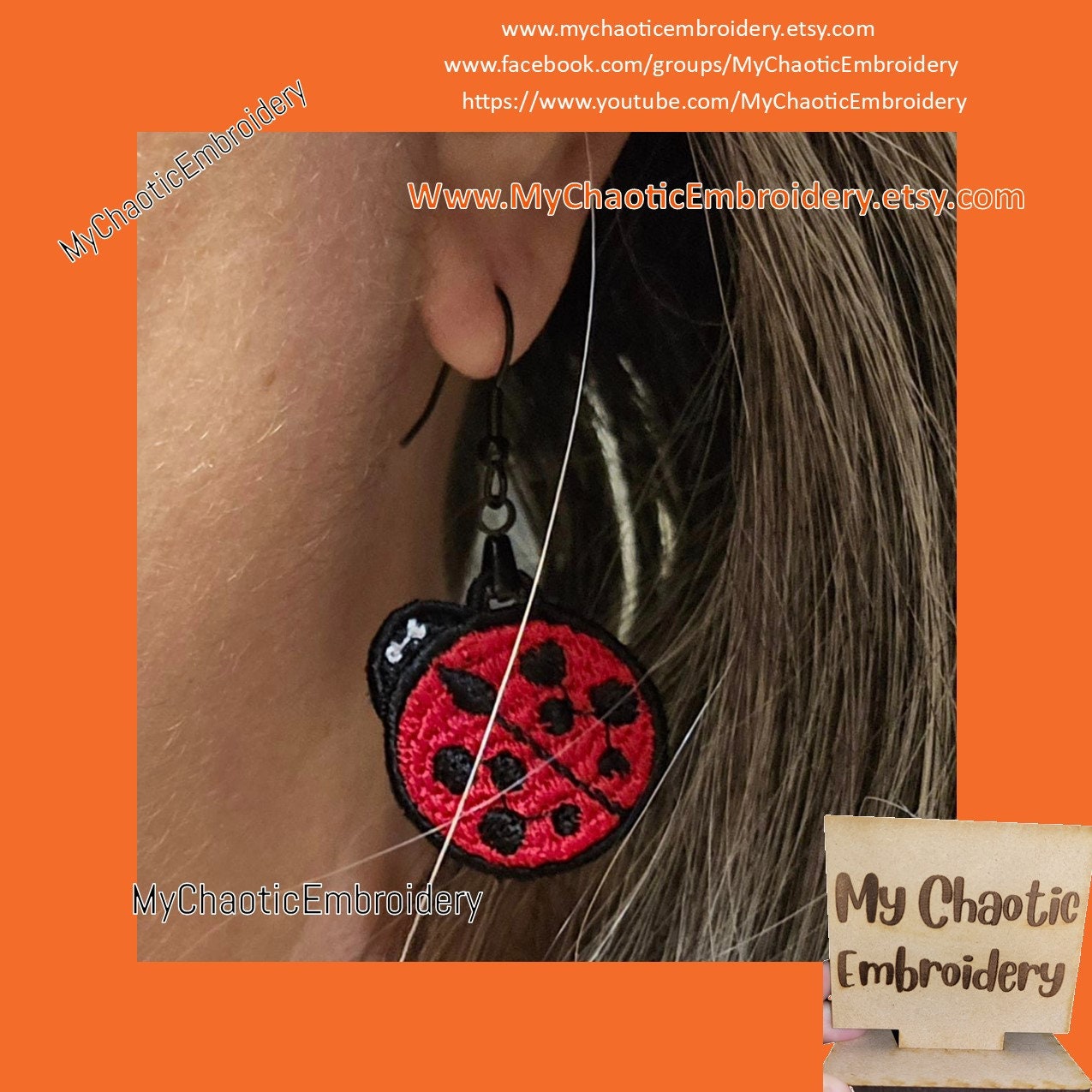 4x4 FSL Free Standing Lace Ladybug Lady Beetle Bug Earrings Pattern ...