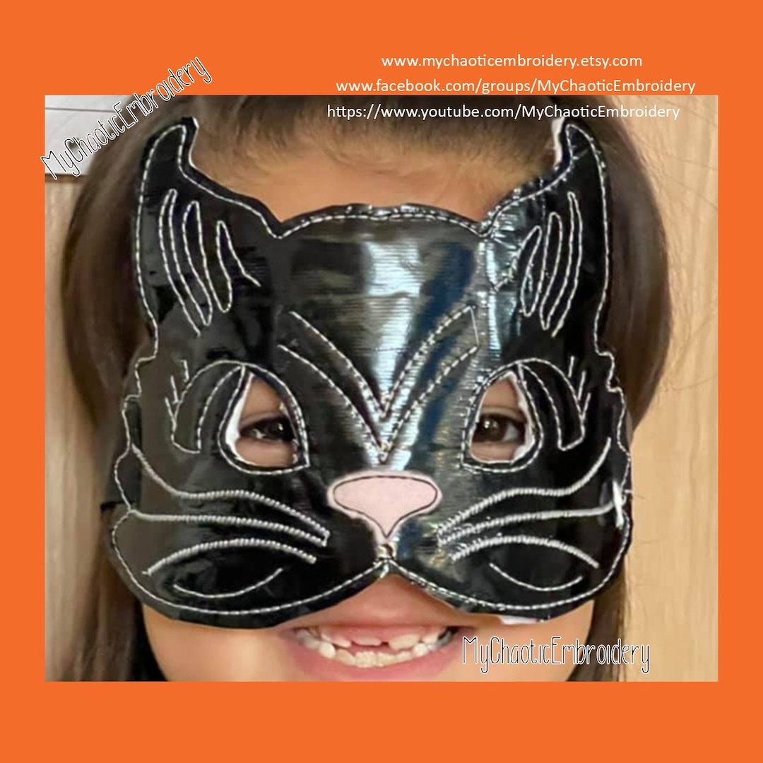 Kitty Cat Kitten Meow 2 Eye Options - Fall Autumn Halloween Mask Set ...