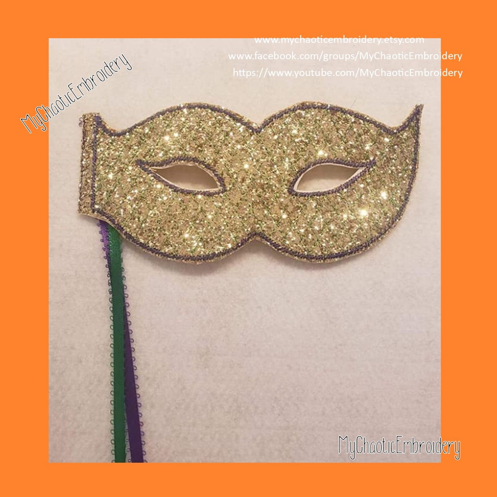 2 Styles Mardi Gras Mask Set for 1/8 Dowel or Wand 5x7 | Etsy
