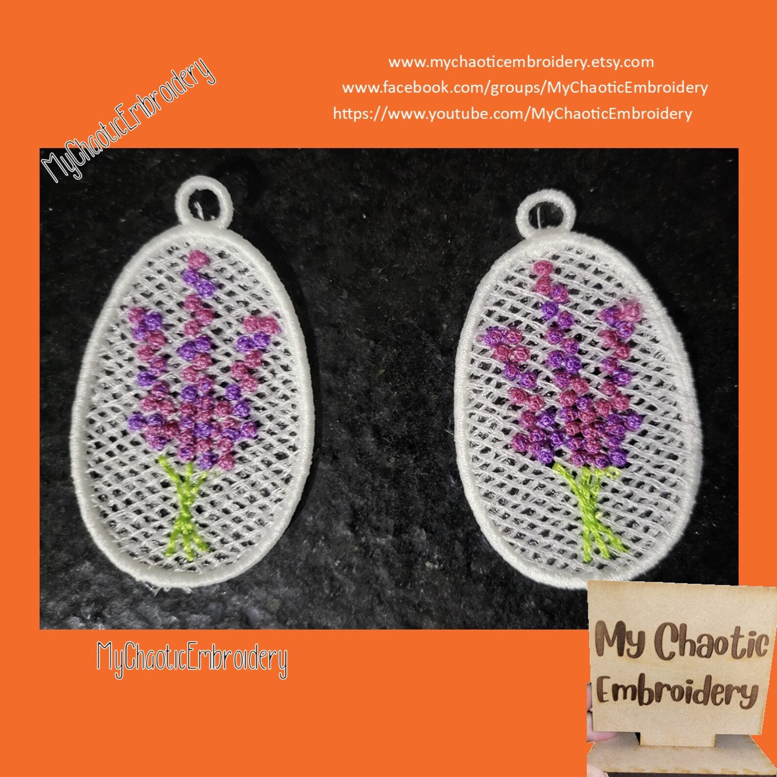 4x4 FSL Free Standing Lace Lilac Hyacinth Bluebonnet Lavender Flower ...