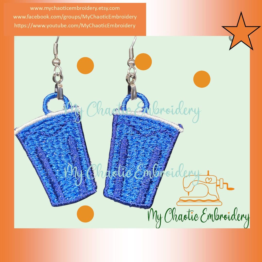 4x4 FSL Free Standing Lace Drink Cup Earrings Fish Hook Hardware ...