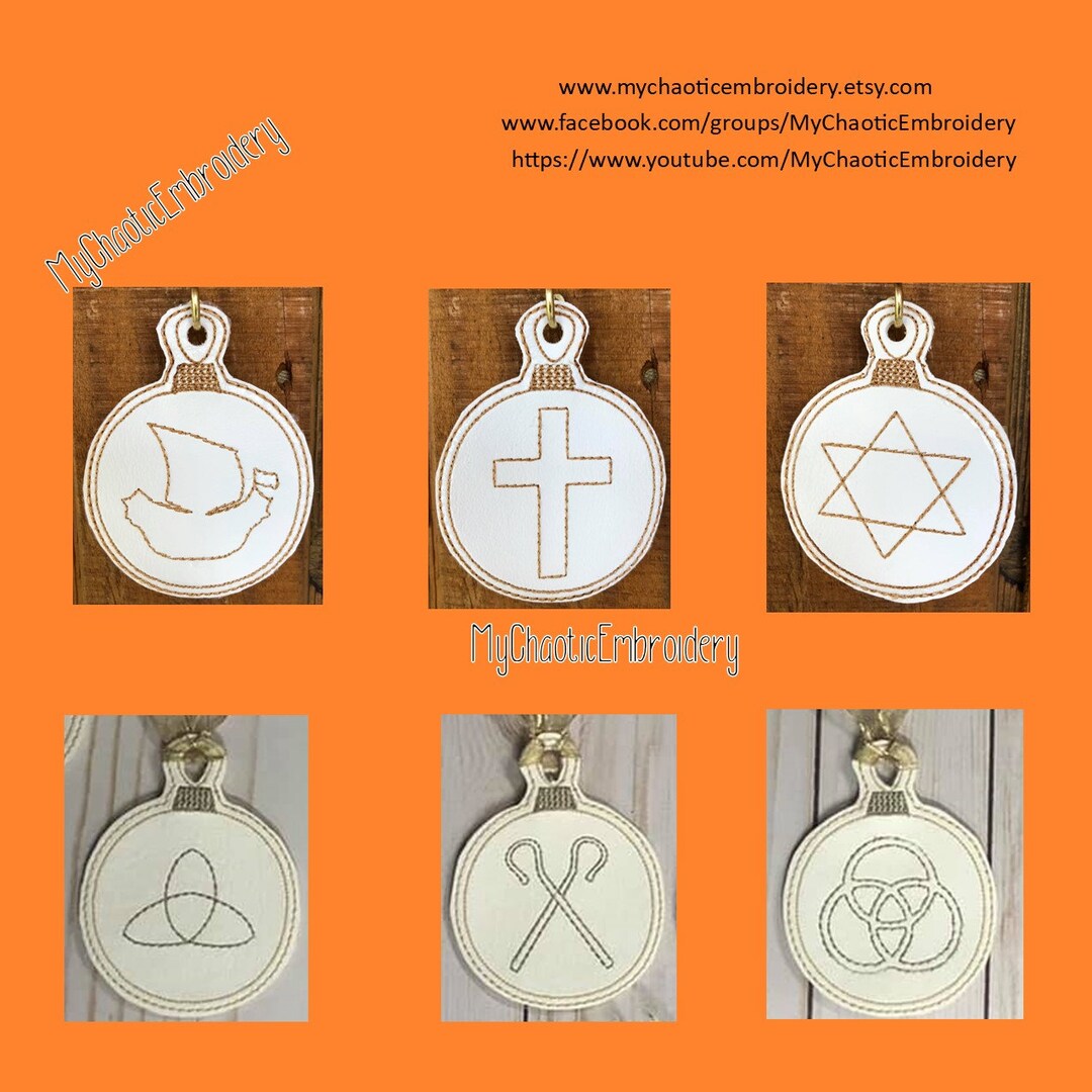 Set 5 Chrismon Christmas Set of 6 4x4 Key Ornament Designs Digital File ...