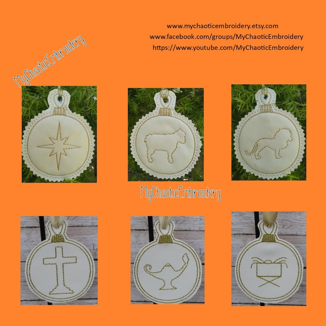 Set 6 Chrismon Christmas Set of 6 4x4 Key Ornament Designs Digital File ...