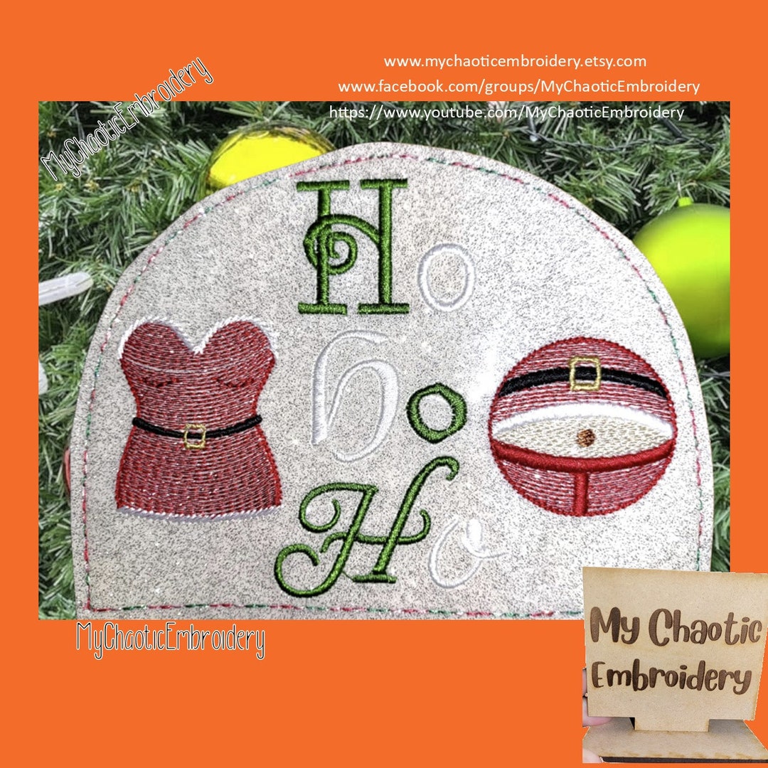 5x7 Kitchen Napkin Holder Cover Ho Ho Ho Santa Belly Lady Santa Body ...