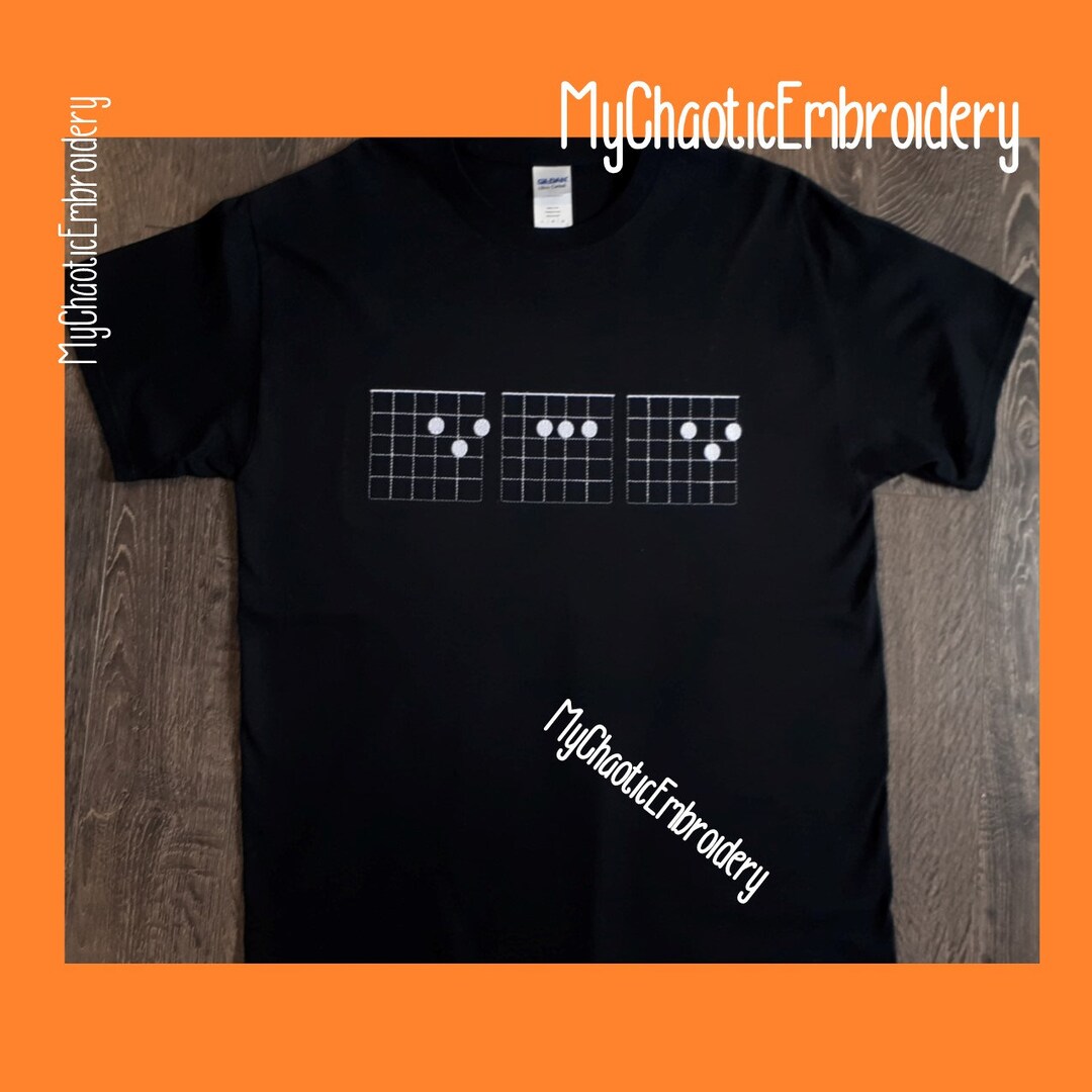DAD Guitar Chord 11x14 and 5x7 Included - Embroidery Fill Stitch ...