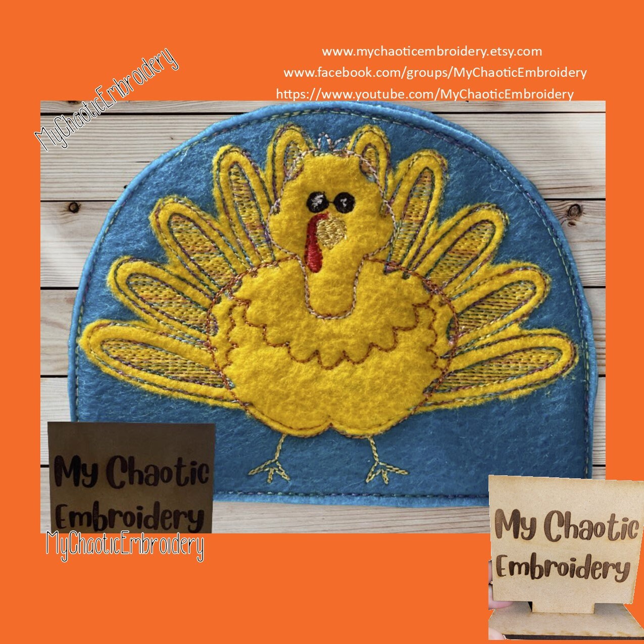 5x7 Kitchen Napkin Holder Cover Turkey Applique Digital File - Etsy