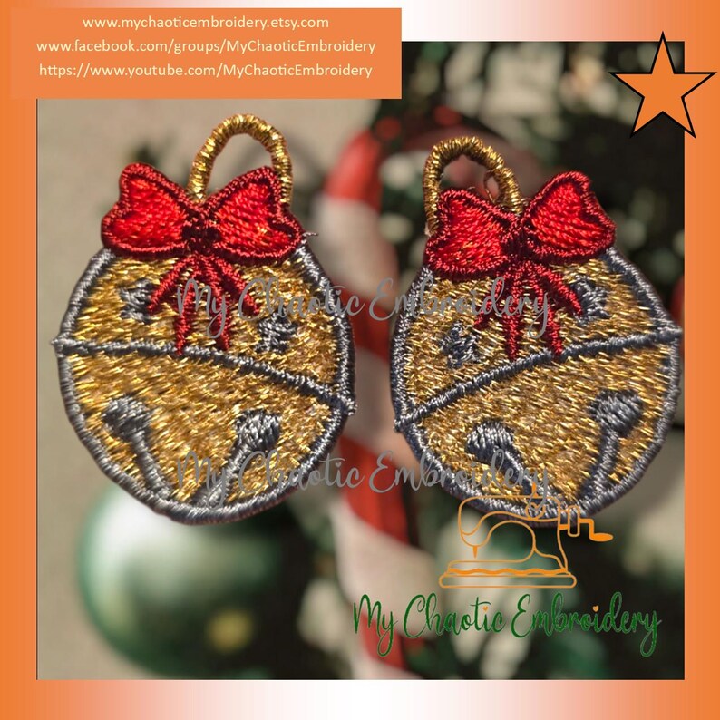 4x4 FSL Free Standing Lace Jingle Bell (2 Styles Bow or Ribbon) Sleigh ...