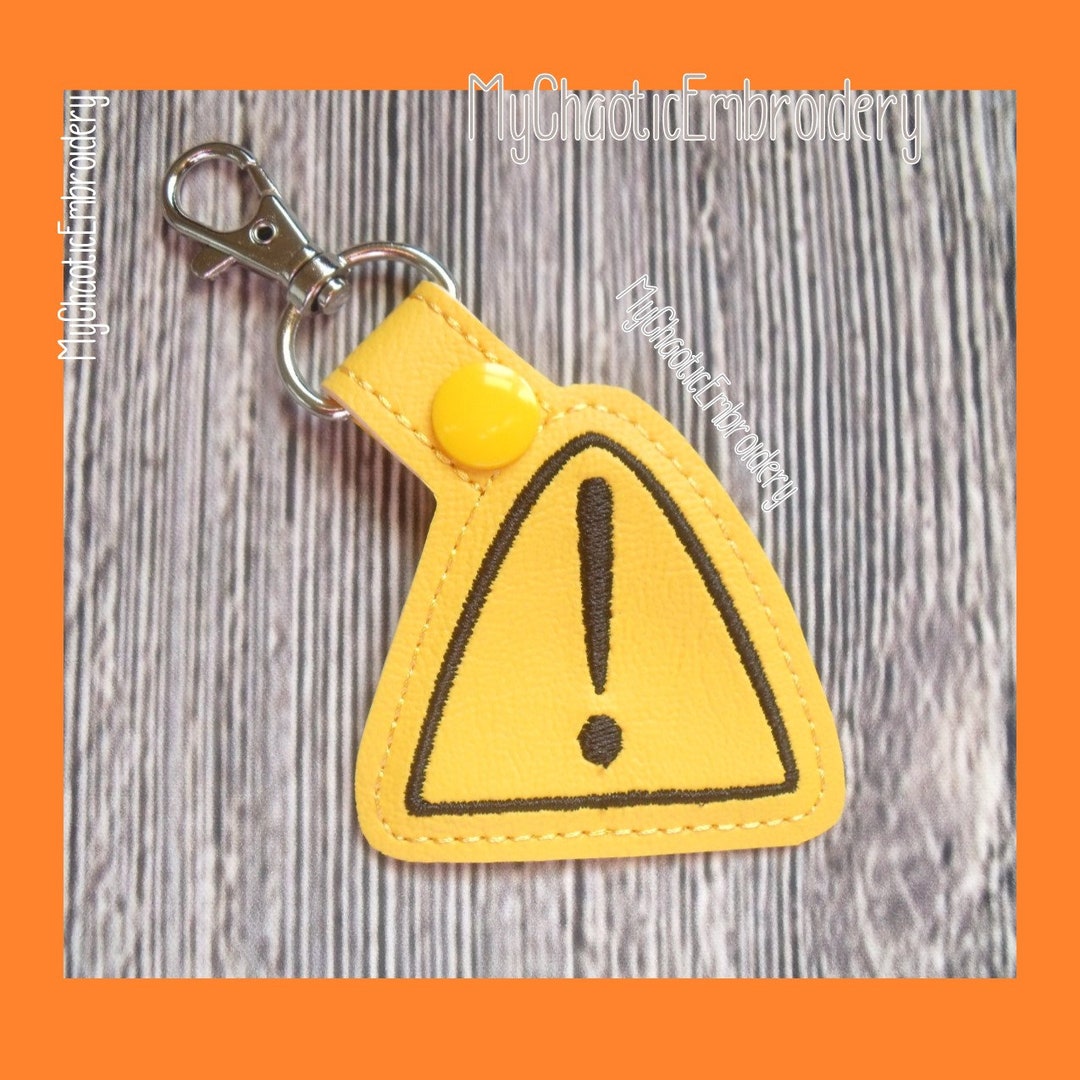 Caution Warning Construction Snap Tab Key Fob Ring Designs Digital File ...