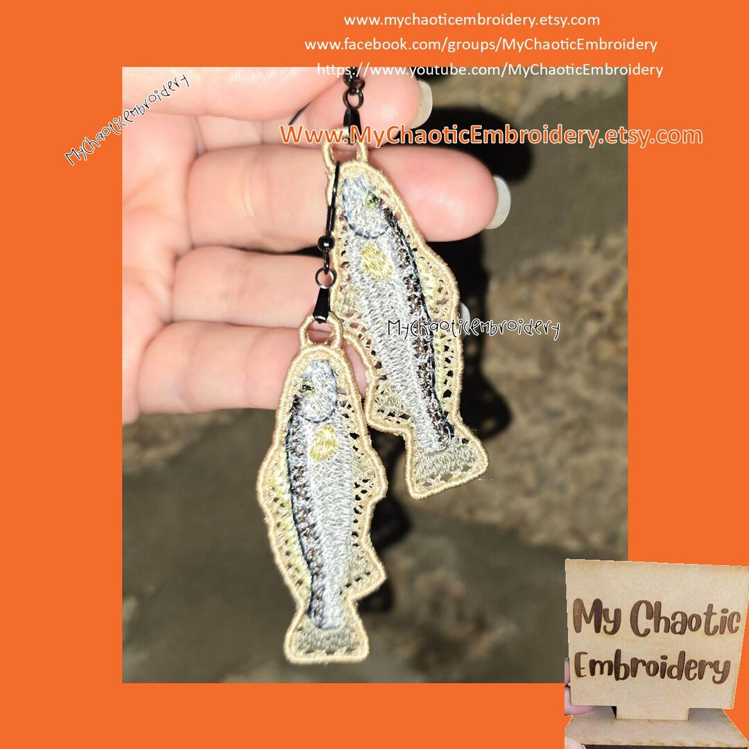 4x4 FSL Free Standing Lace Speckled Trout Fish Fishing Bait Lure ...