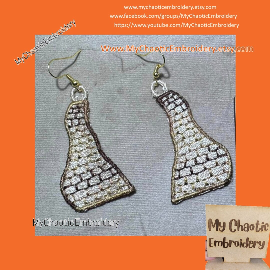 4x4 FSL Free Standing Lace Brick Road Path Cobblestone Earrings Pattern ...