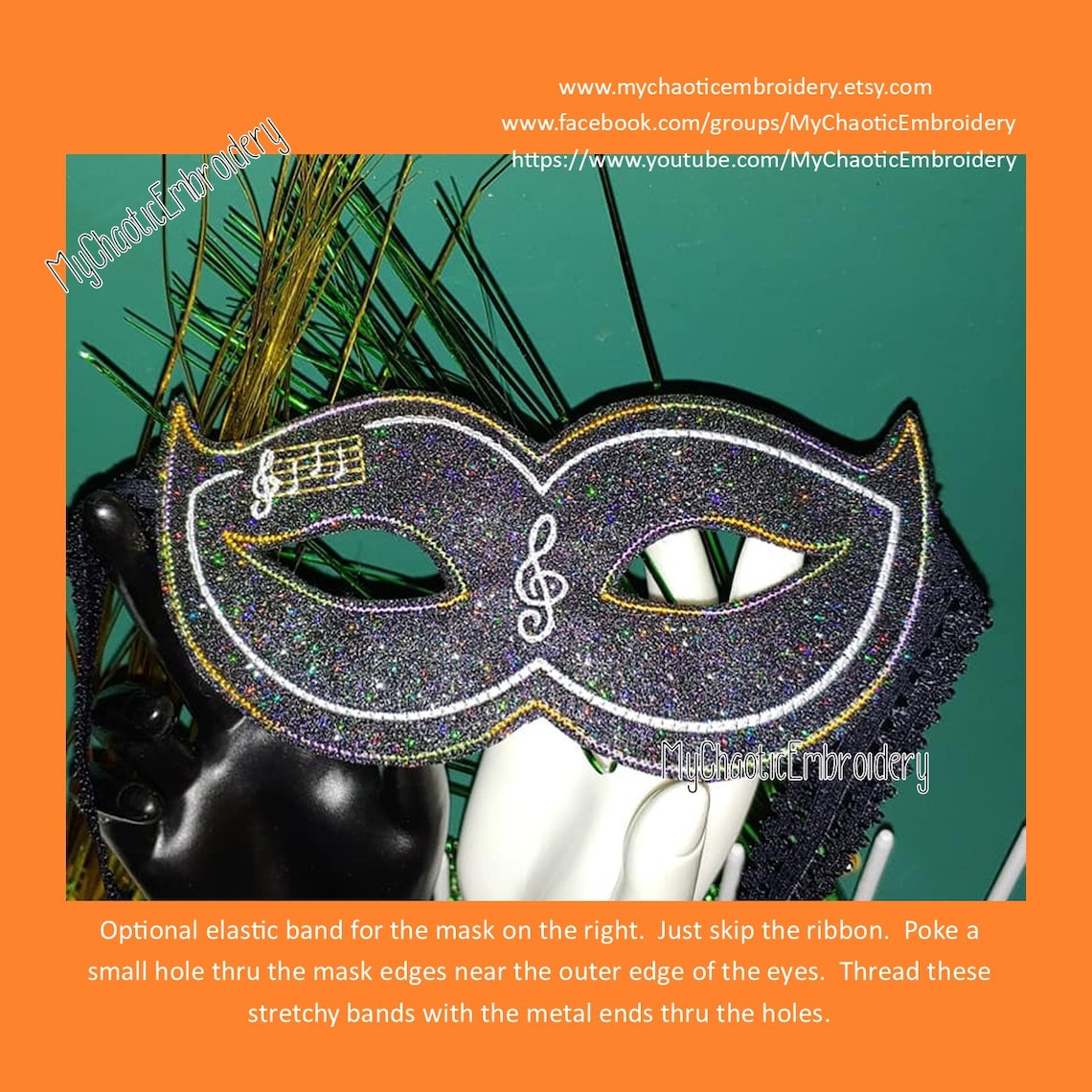 2 Styles Mardi Gras Music Mask Set for 1/8 Dowel or Wand - Etsy