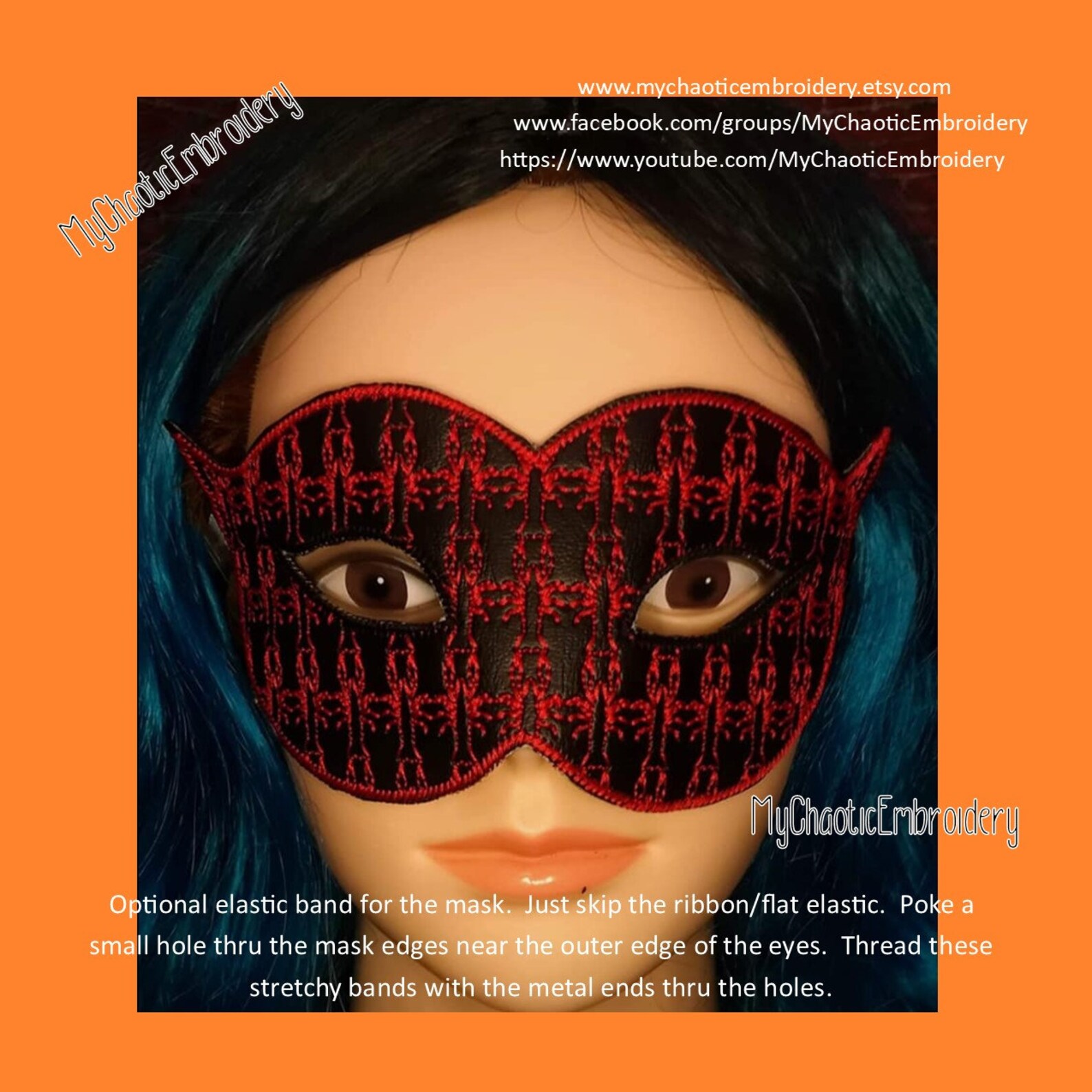 3 Styles Mardi Gras Crawfish Mask Set for 1/8" Dowel Elastic/ribbon 5x7 ...