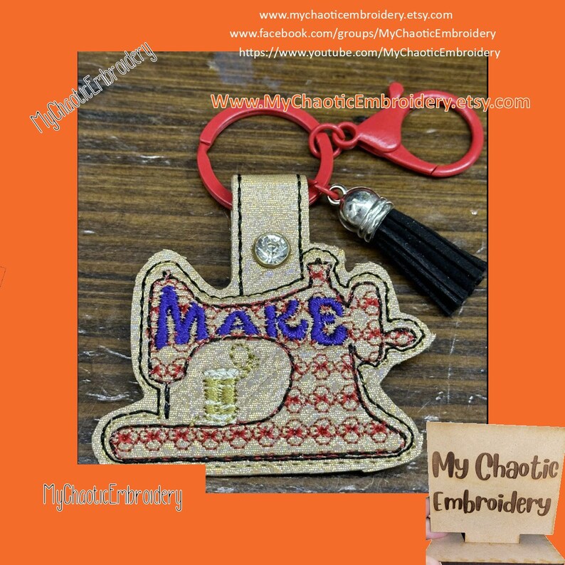 4x4 Vintage Sewing Machine KF Keyfob Key Fob Digital Machine Embroidery ...