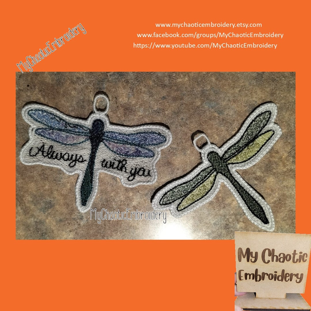 Free Standling Lace FSL Dragonfly 2 Versions Ornament Designs 3 Sizes ...