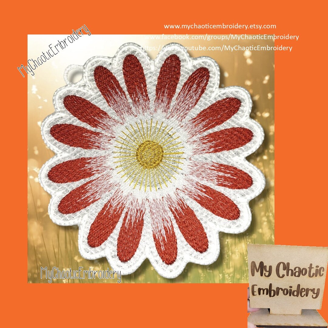 Free Standling Lace FSL Windflower Anemone Ornament Designs 4 Sizes 4x4 ...