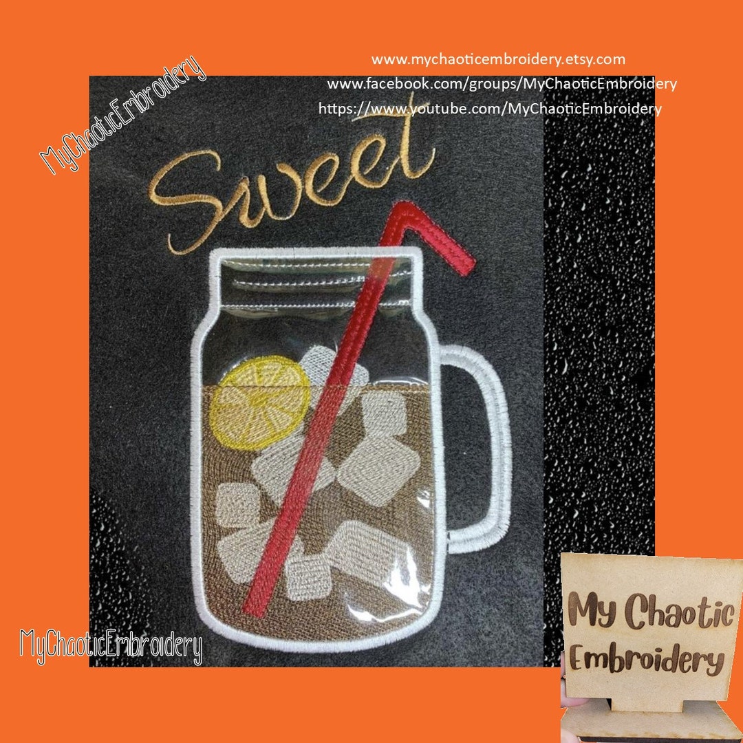 5x7 6x10 8x12 Canning Jar Sweet Iced Tea With Lemon Applique ...