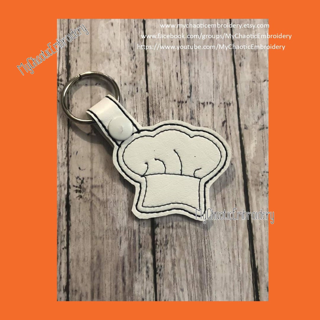 4x4 Chef Cook Hat Kitchen Head Gear Baker Chef's Hat Chefs Key Fob Ring ...