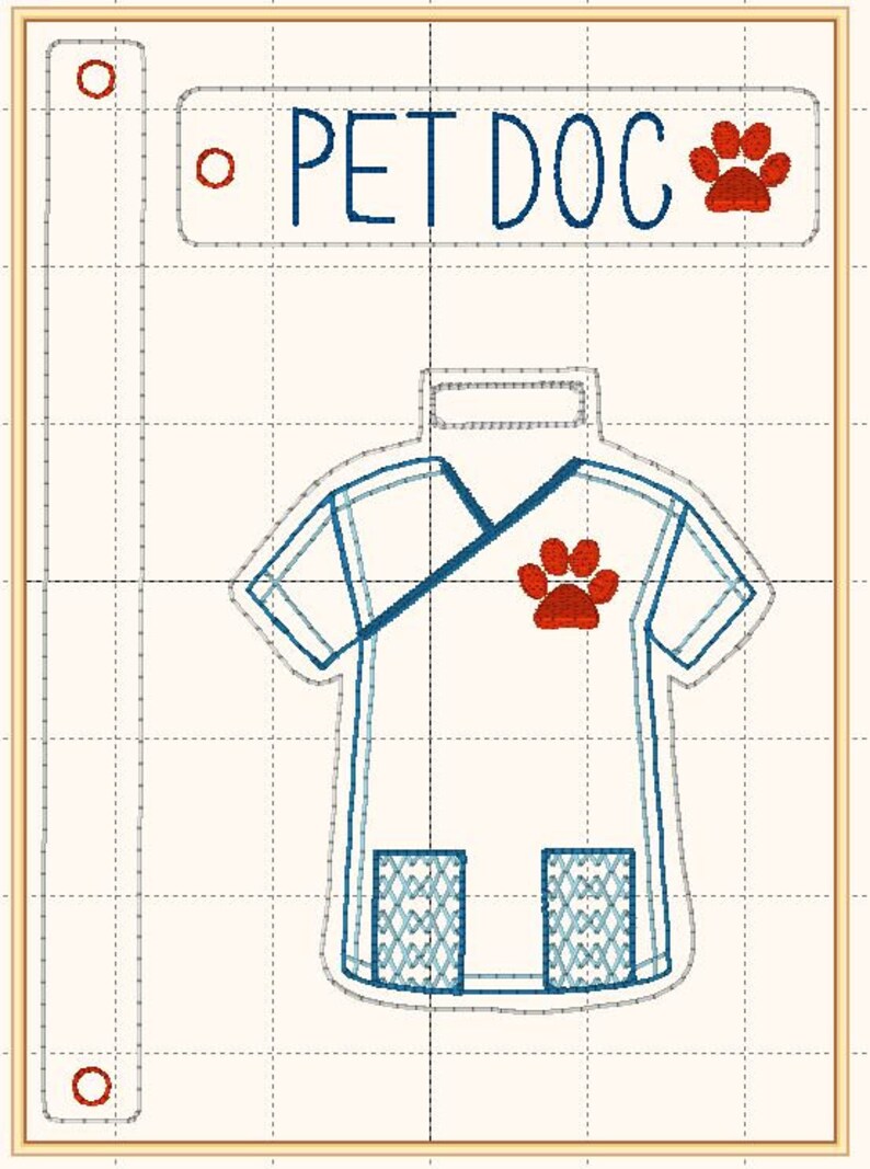 2 Design Set -veterinarian Vet Pet Doc Scrubs Scrub Bag Tag & Matching ...