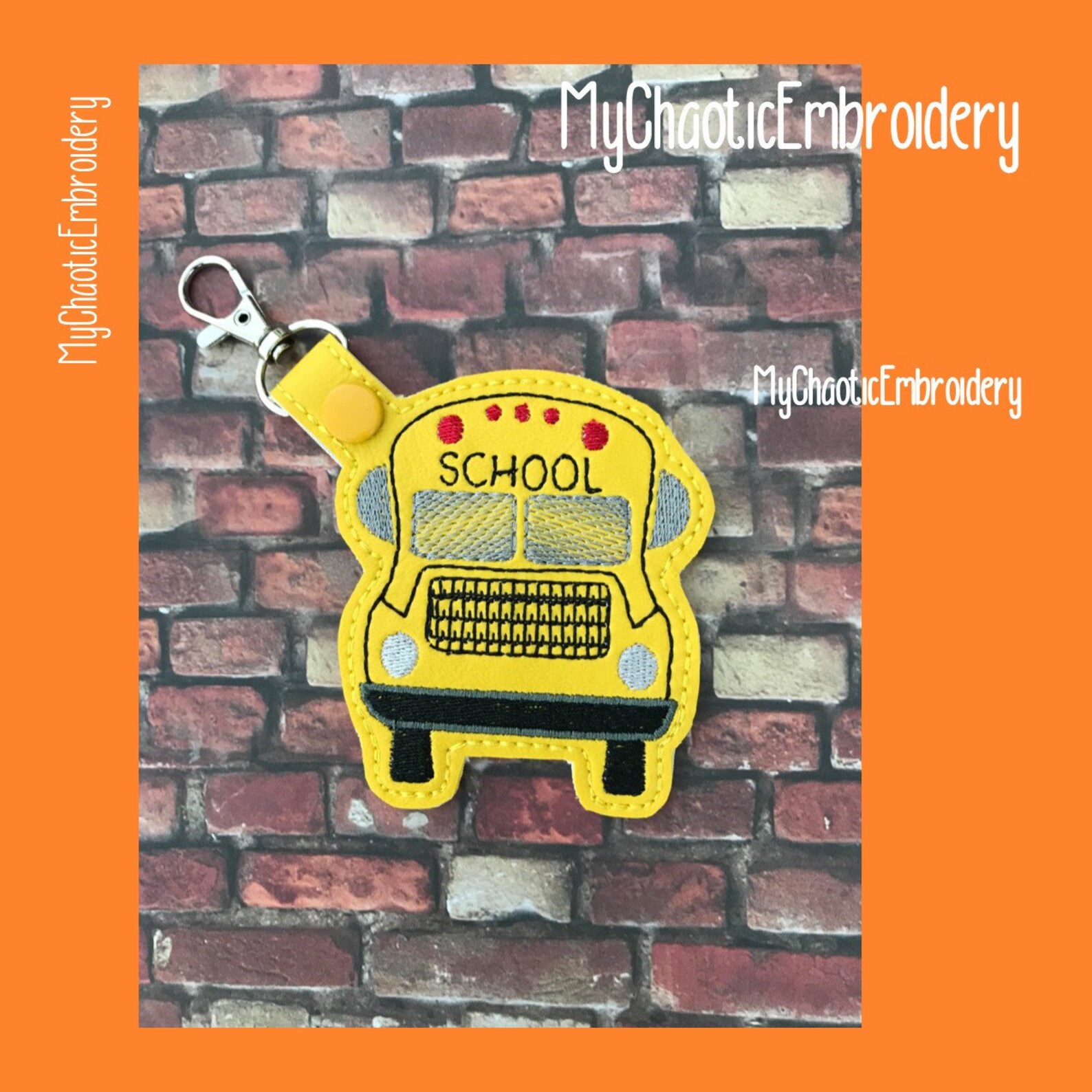 UPDATED 2 Finished Sizes Snaptab School Bus Summer 4x4 Key Fob - Etsy