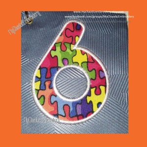 4x4 Applique Numbers 0-9 Zero Through Nine Each Finished Height Approx ...