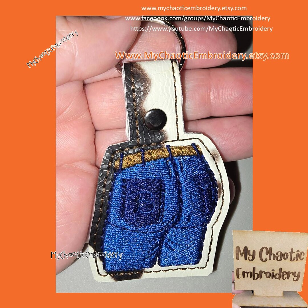 4x4 Hoop Cowboy Blue Jean Rodeo Uniform Pants Butt 3 Styles Keyfob -KF ...