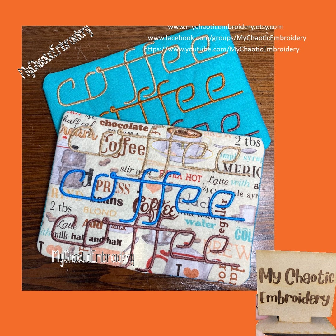 5x7 Mug Coaster Mat 2 Styles COFFEE COFFEE COFFEE Java Cup of Joe ...