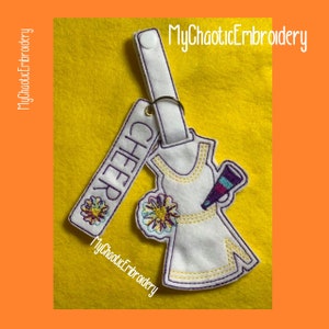 2 Design Set -cheerleader Cheer Spirit Bag Tag & Matching Keyfob 5x7 ...