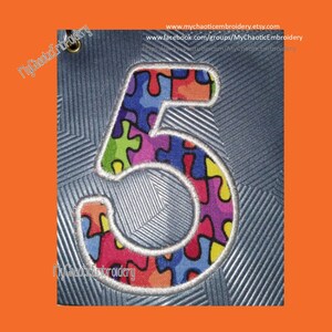 4x4 Applique Numbers 0-9 Zero Through Nine Each Finished Height Approx ...