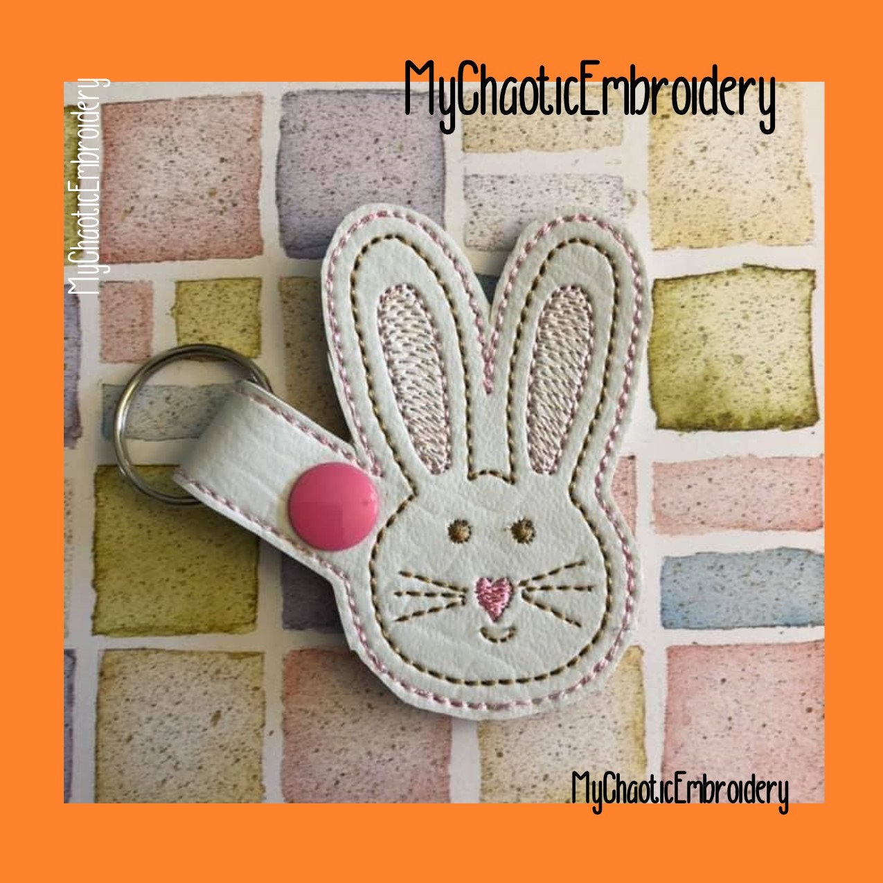 Sewing & Fiber Embroidery Digital Rabbit Key Fob Design Animal Key Fob ...