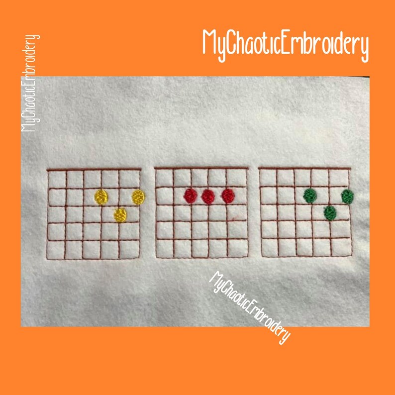 DAD Guitar Chord 11x14 and 5x7 Included Embroidery Fill | Etsy
