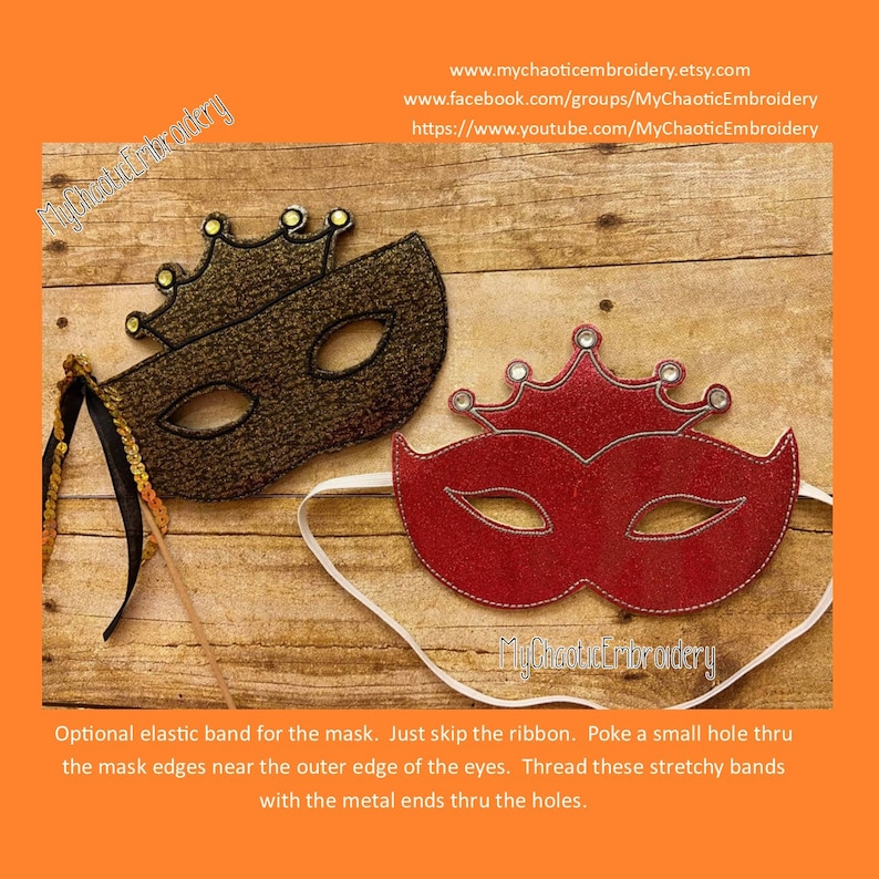 2 Styles Mardi Gras Crown and Jewels Applique Mask Designs 5x7 - Etsy