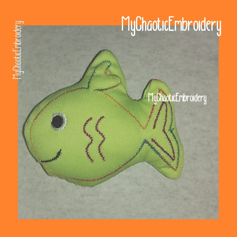 ITH in the Hoop Stuffed Fishy Fish Toy Backpack Buddy Animal Stuffie ...