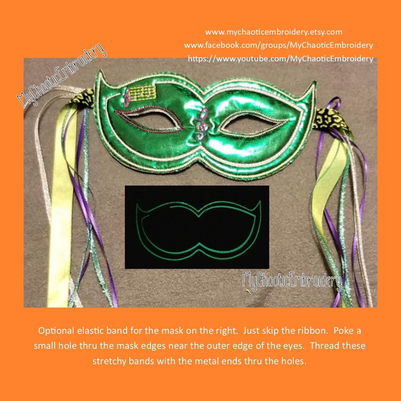 2 Styles Mardi Gras Music Mask Set for 1/8 Dowel or Wand - Etsy