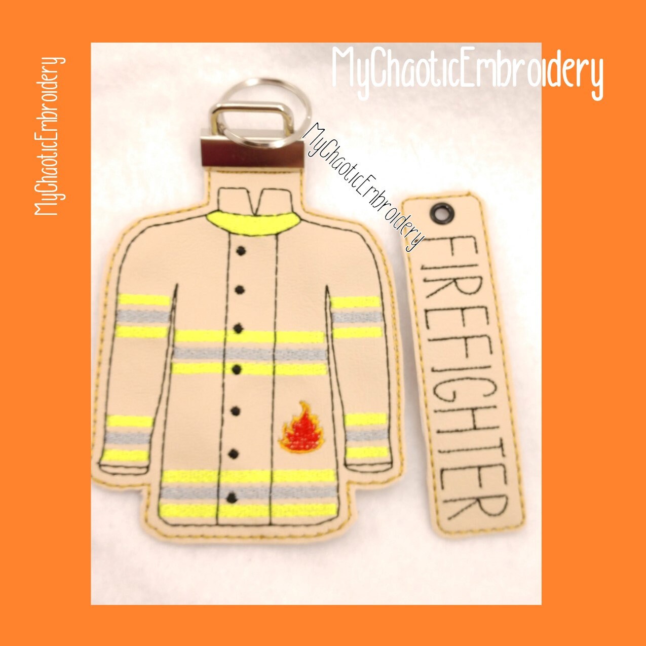 2 Design Set Firefighter Fireman Jacket Bag Tag and Matching | Etsy