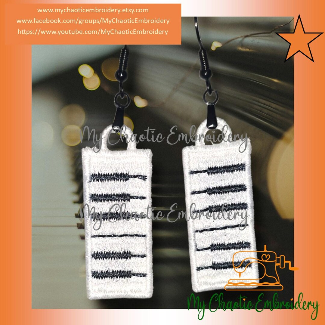 4x4 FSL Free Standing Lace Piano Keyboard 4 Pair per Hoop Earrings and ...