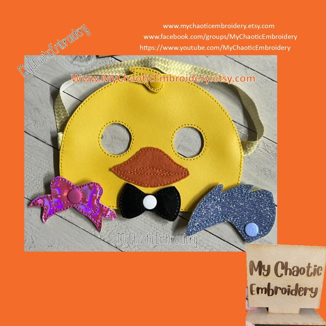Rubber Ducky Costume Playtime Dressup Halloween Mask for 5x7 Embroidery ...