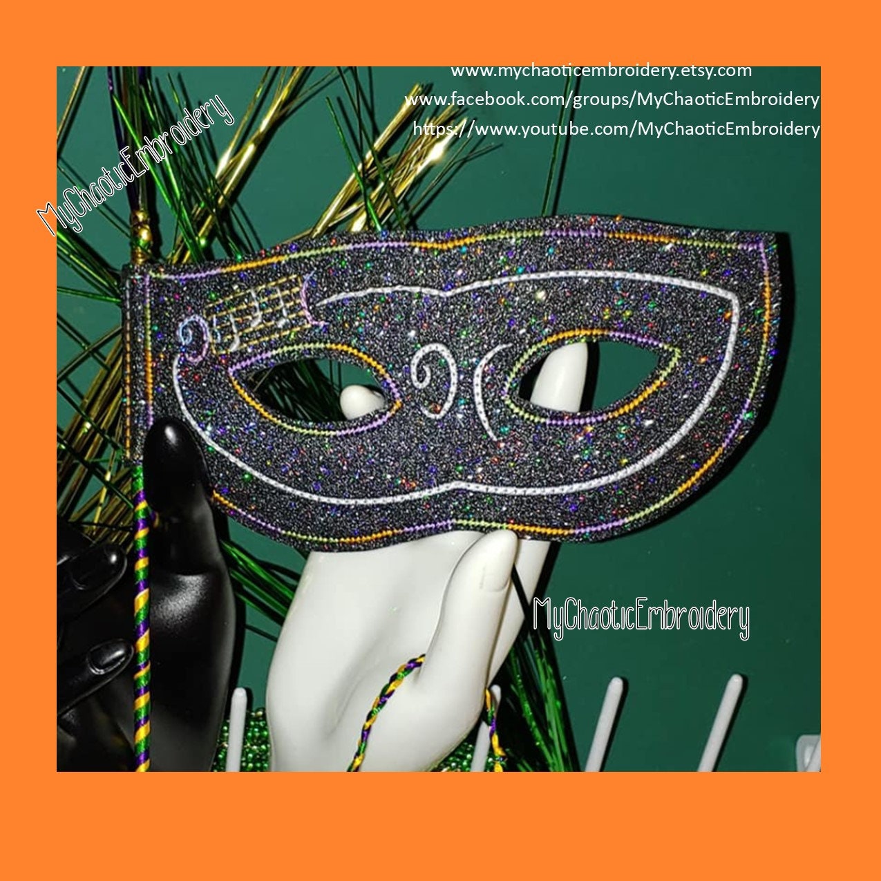 2 Styles Mardi Gras Music Mask Set for 1/8 Dowel or Wand - Etsy