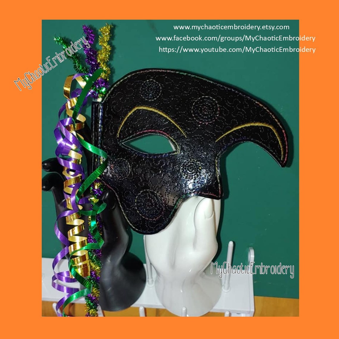 2 Styles Mardi Gras Mask Set for 1/8 Dowel or Wand 5x7 | Etsy