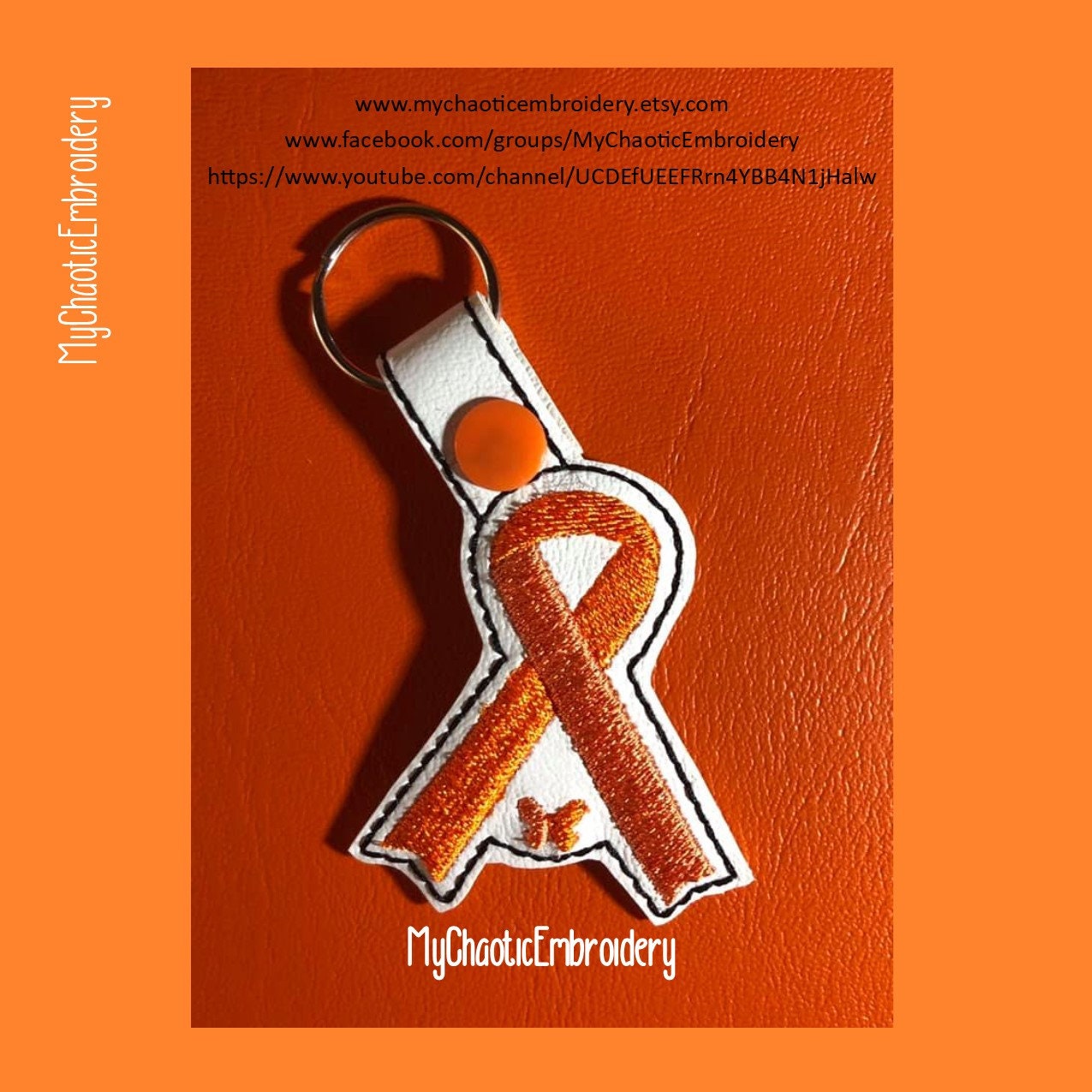 Self Harm Awareness Ribbon Butterfly 4x4 Key Fob Ring Designs | Etsy