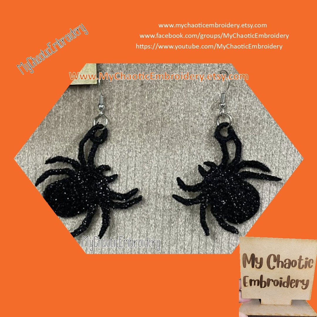 4x4 FSL Free Standing Lace Spider Earrings Pattern, Fish Hook Hardware ...