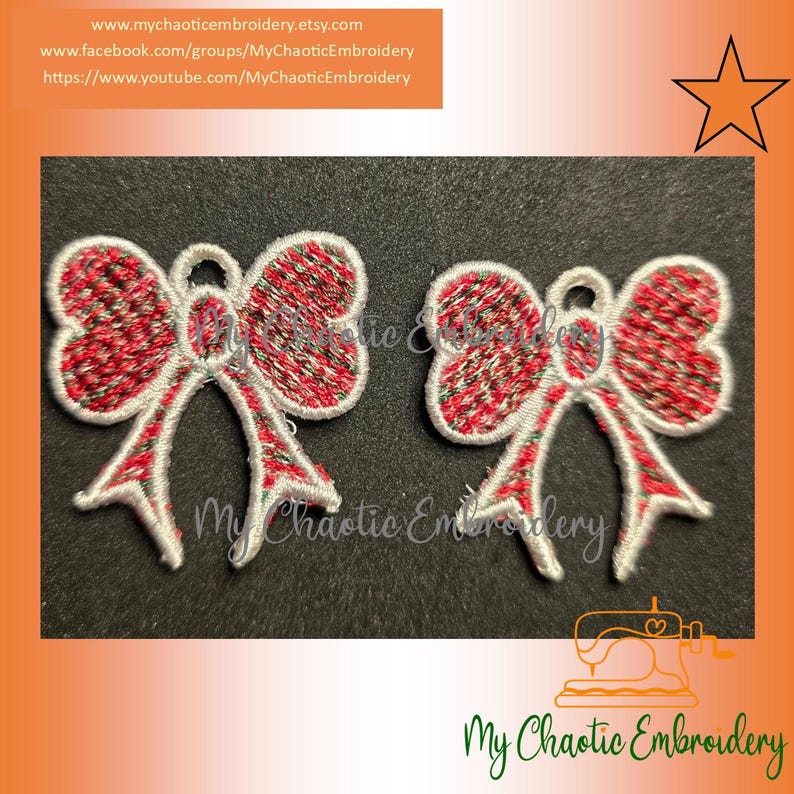 4x4 FSL Free Standing Lace Bow (4 Ways to Stitch, Same Design) Charm ...