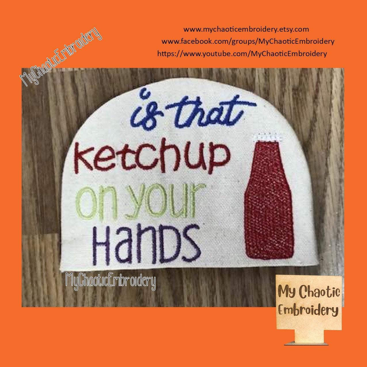 5x7 Kitchen Napkin Holder Cover Ketchup Bottle Catsup Designs - Digital ...