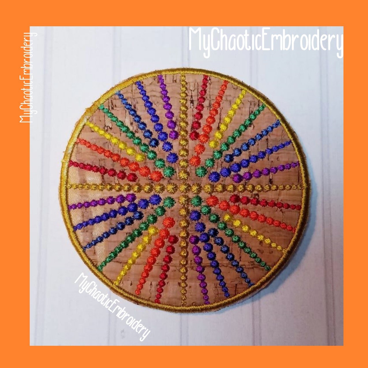 Mandela Mandella Rainbow Candlewick Knots Coaster 4x4 Designs | Etsy