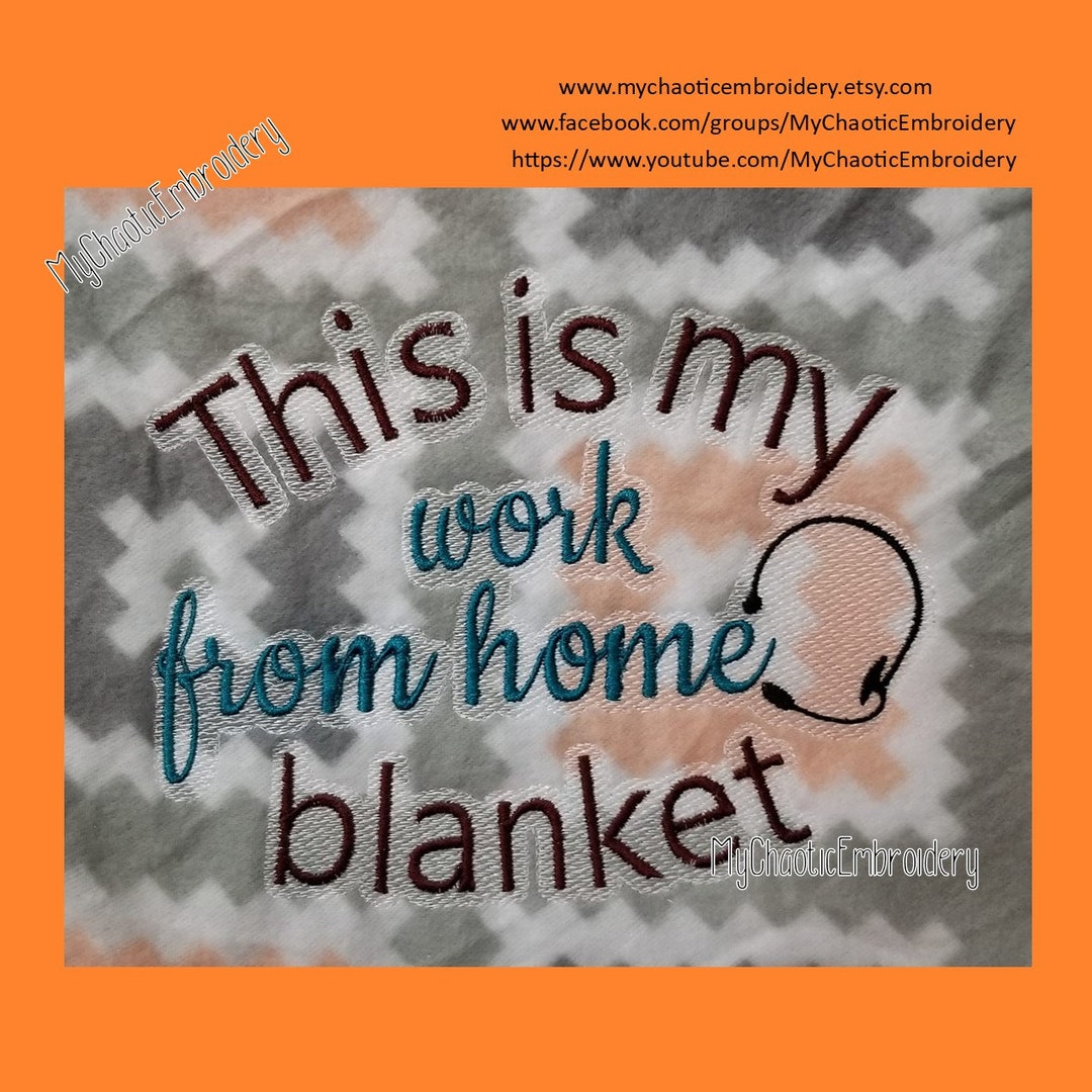 Work From Home WAHP WFH Home Office Machine Stitched Blanket 3 Sizes ...