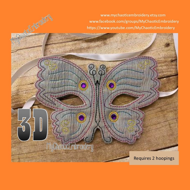 3D Style 2 Versions Mardi Gras Butterfly Mask Set for - Etsy