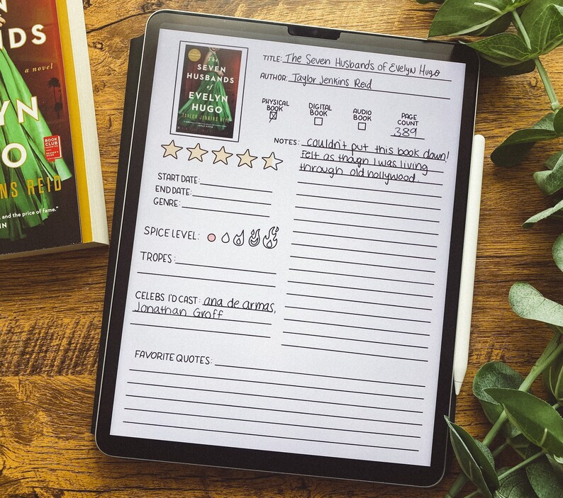 Reading Journal Digital Download Procreate - Etsy