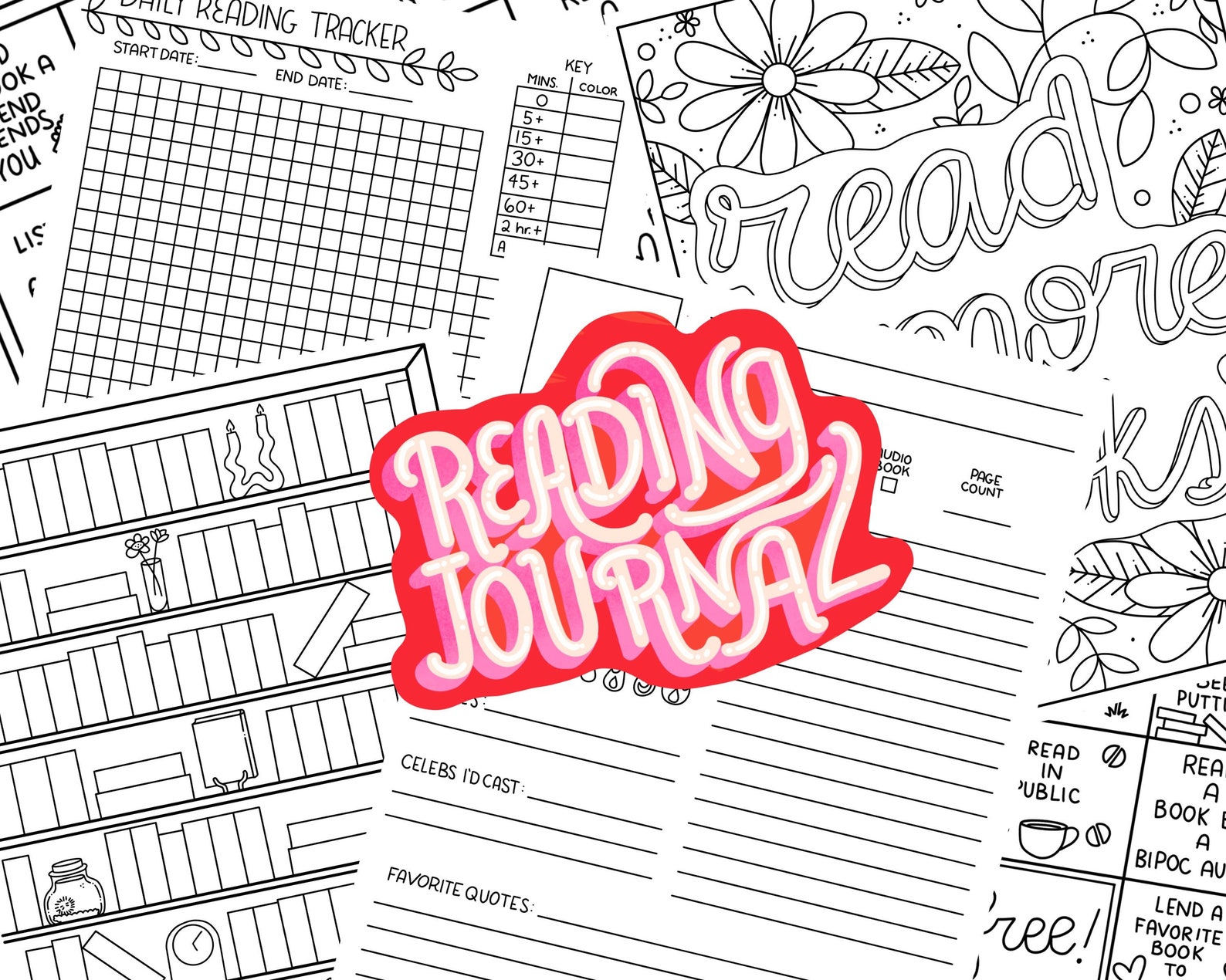 Reading Journal Digital Download Procreate - Etsy